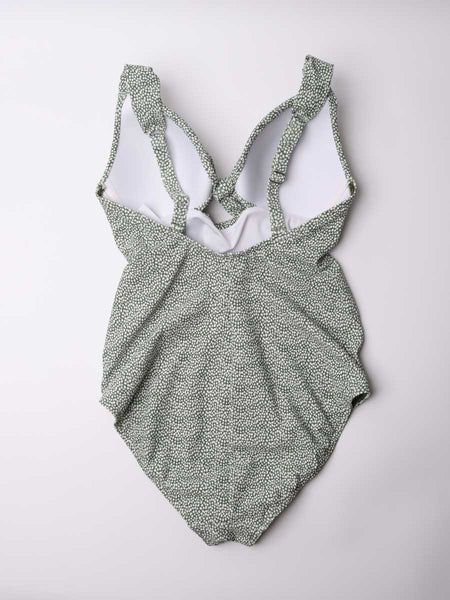 Sunflair One Piece Keyhole In Green/White – Sandpipers